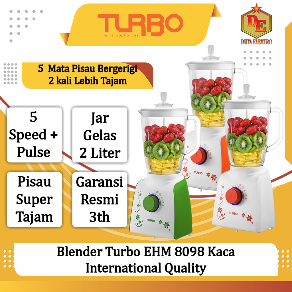 Jual Blender Turbo EHM 8098 Kaca International Quality | Shopee Indonesia