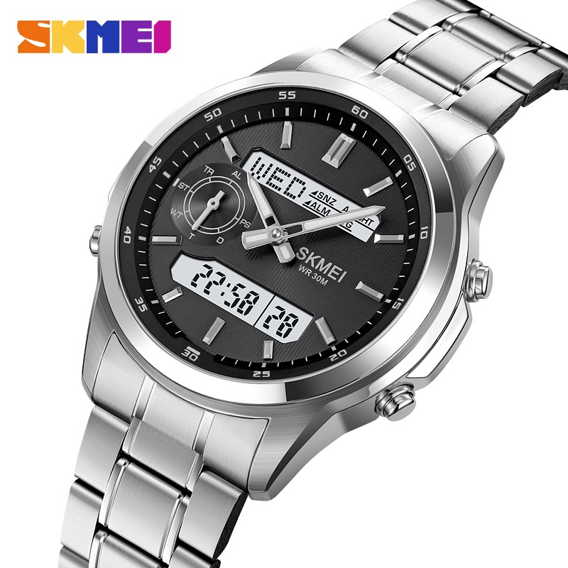 Jual Jam Tangan Digital Analog Pria SKMEI - 2284 - SILVER Black water ...