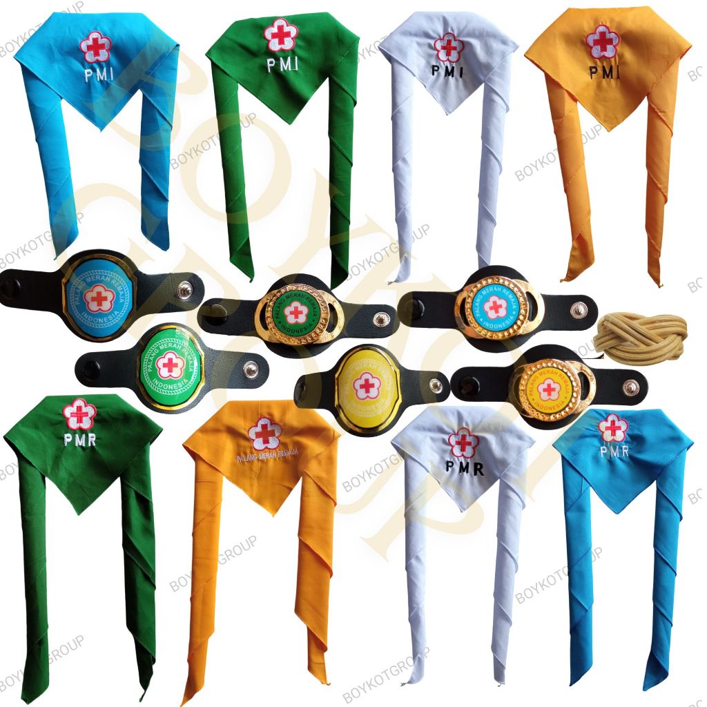 Jual paket syal pmi / pmr bordir + ring syal / scraft leher pmi / pmr ...