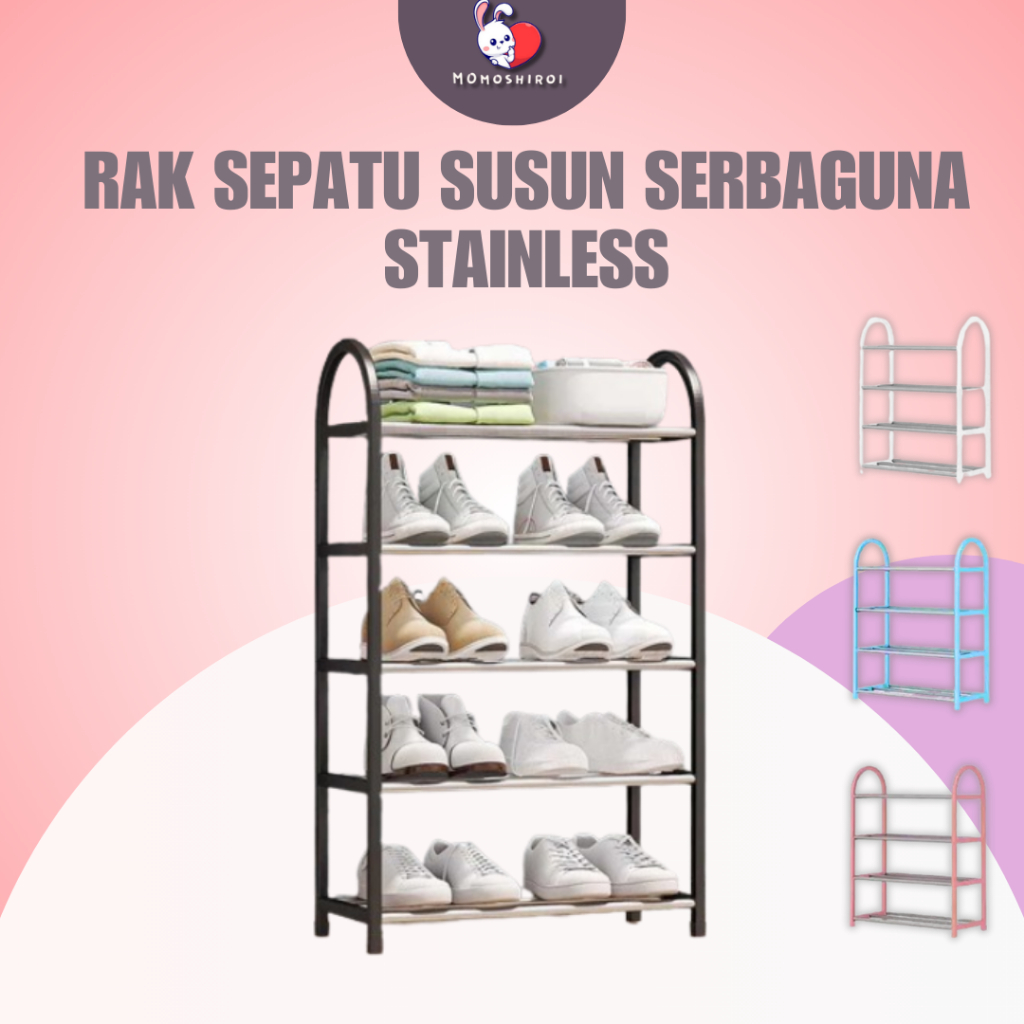Jual Rak Sepatu Sendal Stainless Besi 4 Susun Serbaguna Portable LBR ...