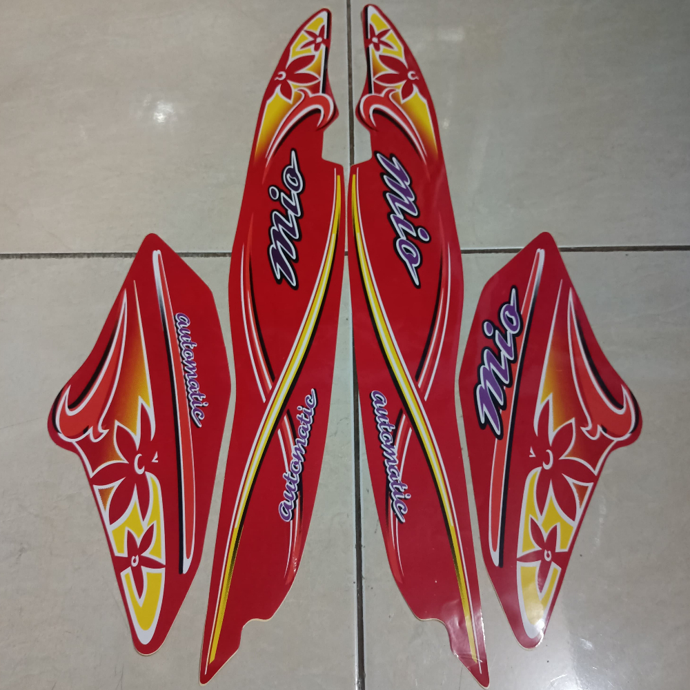 Jual stiker striping yamaha mio sporty 2005 merah lis body standar ...