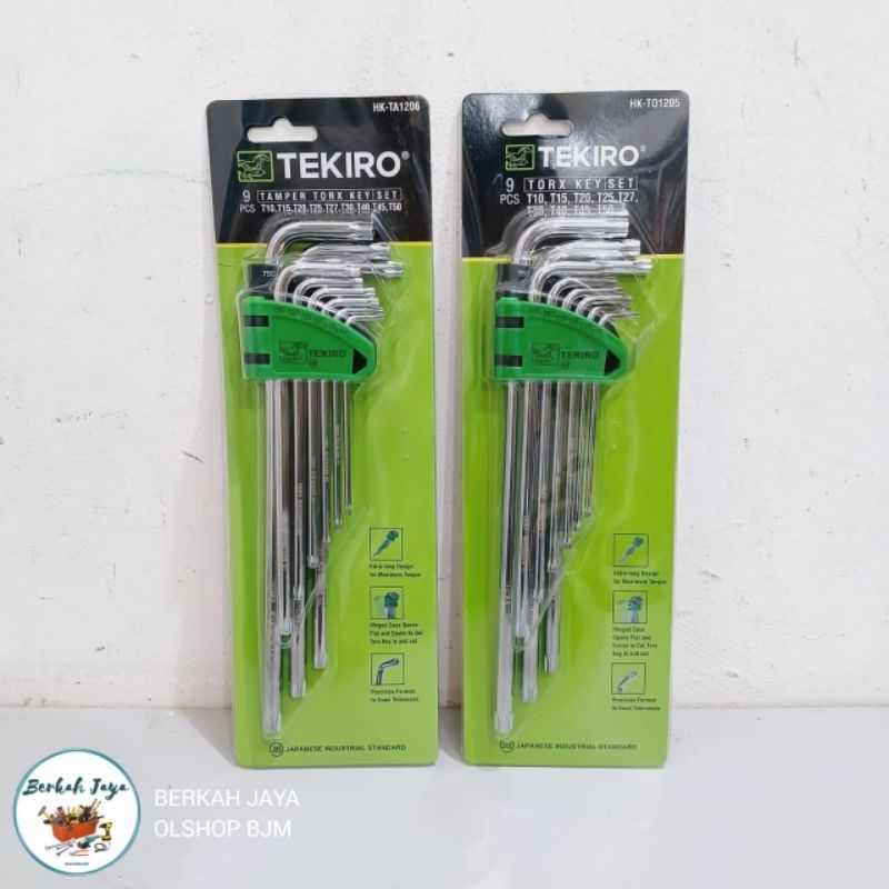 Jual KUNCI L SET BINTANG Panjang TEKIRO 9pcs Varian Lubang / Tanpa Lubang | Torx Key Set ...