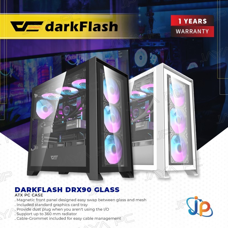 Jual darkFlash DRX90 Glass ATX PC CPU Case - Tempered Glass Casing ...