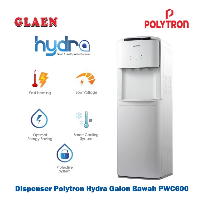 Jual POLYTRON PWC600 DISPENSER GALON BAWAH 3 KRAN Low Watt Non ...