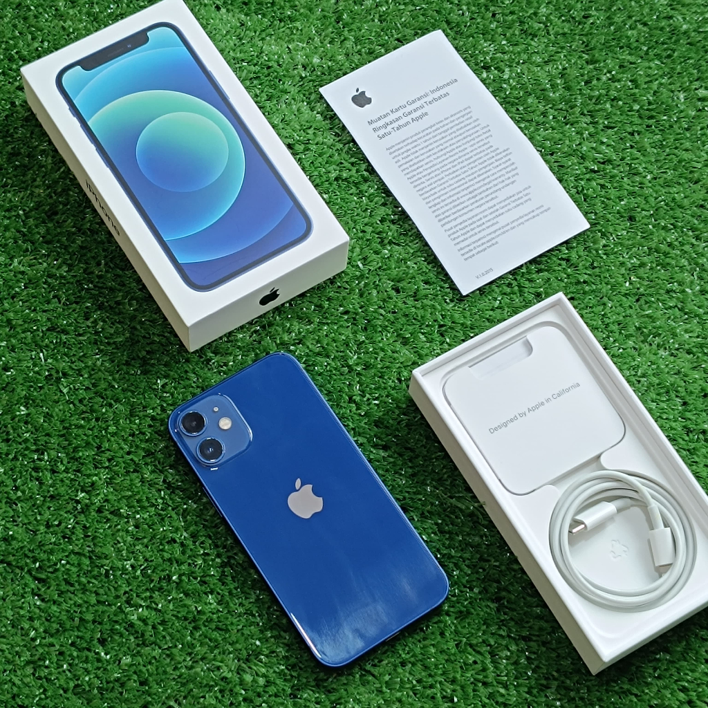 Jual iPhone 12 Mini 128Gb Blue Ex Resmi BH 83% Kondisi 97% pemakaian ...