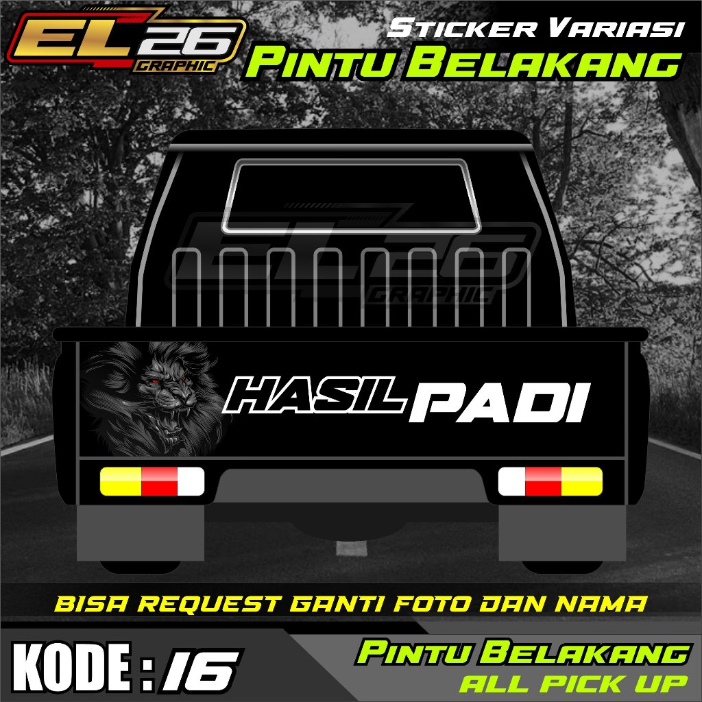 Jual (COD) Stiker Decal Pintu Belakang HASIL PADI (BISA REQUEST ...