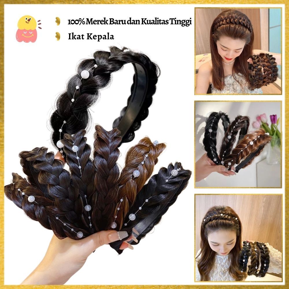 Jual Bando Rambut Kepang Natural Korea Dewasa Halus Laurie 100% Merek ...
