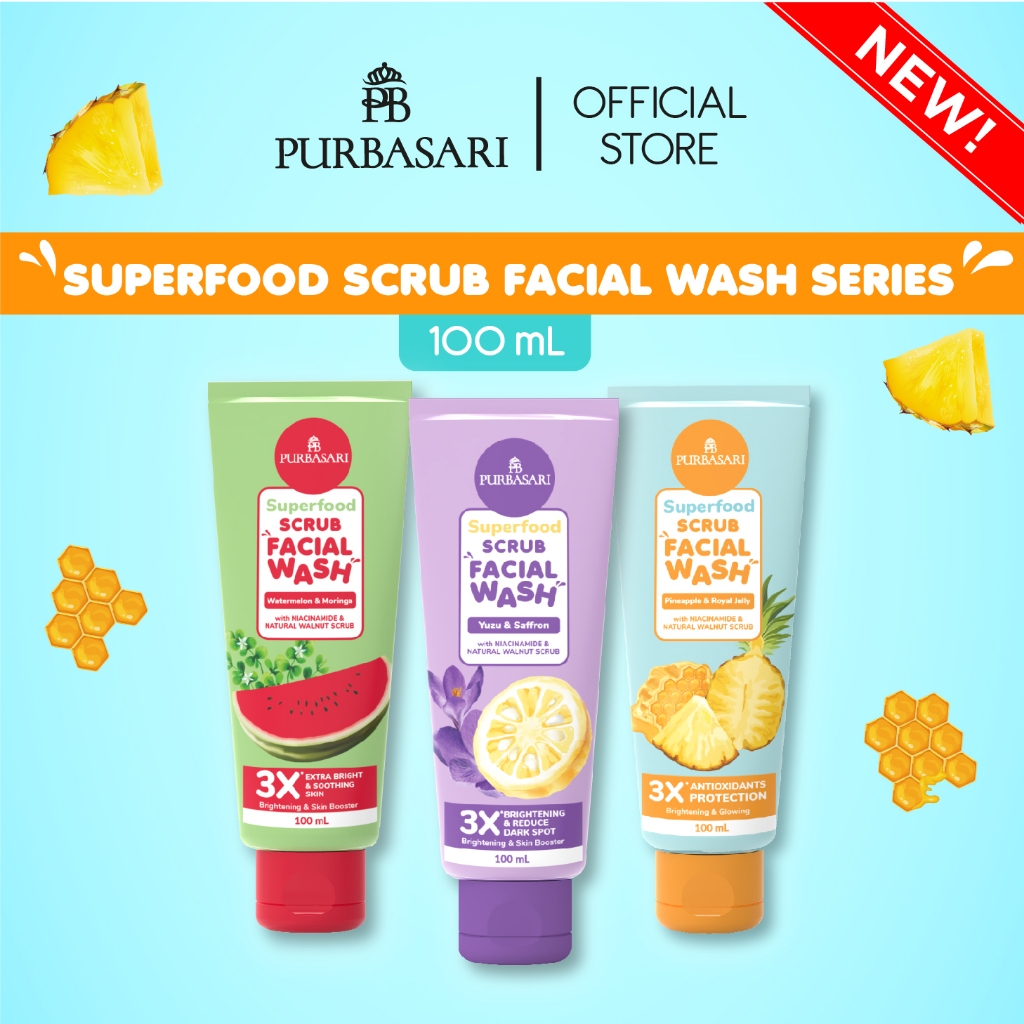 Jual [1pcs] Purbasari Superfood SCRUB FACIAL WASH Series / pembersih ...
