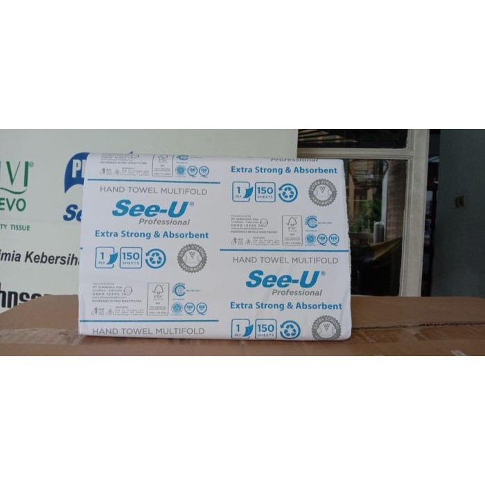 Jual See U handtowel econo multifold tissue tangan per dus | Shopee ...