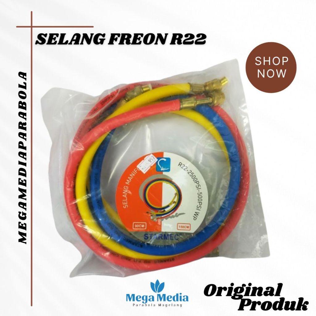 Jual Selang Manifold Freon R22 R134a 150cm 90cm Set Starmec / Asp 1 set ...
