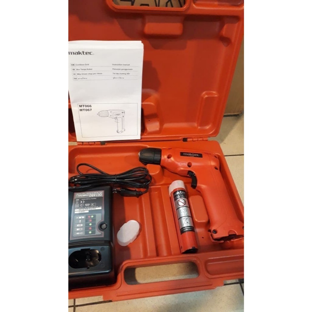 Jual Mesin Bor Baterai Cordless Drill Maktec MT 066 SK2 | Shopee Indonesia