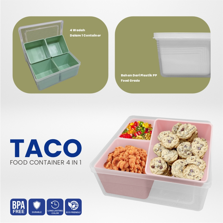 Jual Lucky Star - TACO FOOD CONTAINER 4 IN 1/ FOOD CONTAINER/ KOTAK ...