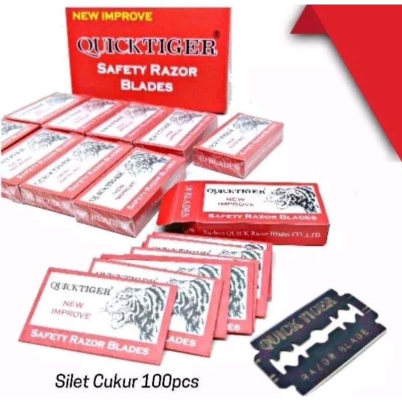 Jual silet quick Tiger (safety razor Blades) 1 pak /10 kotak isi 100 ...
