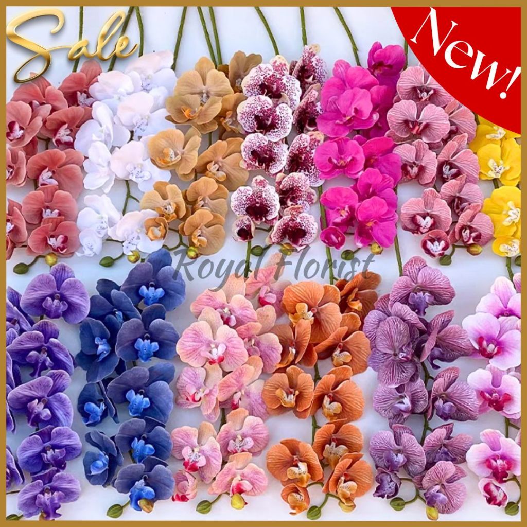 Jual Bunga Anggrek Latex Besar X9/Anggrek Artificial 1 Pcs/Bunga Hiasan ...