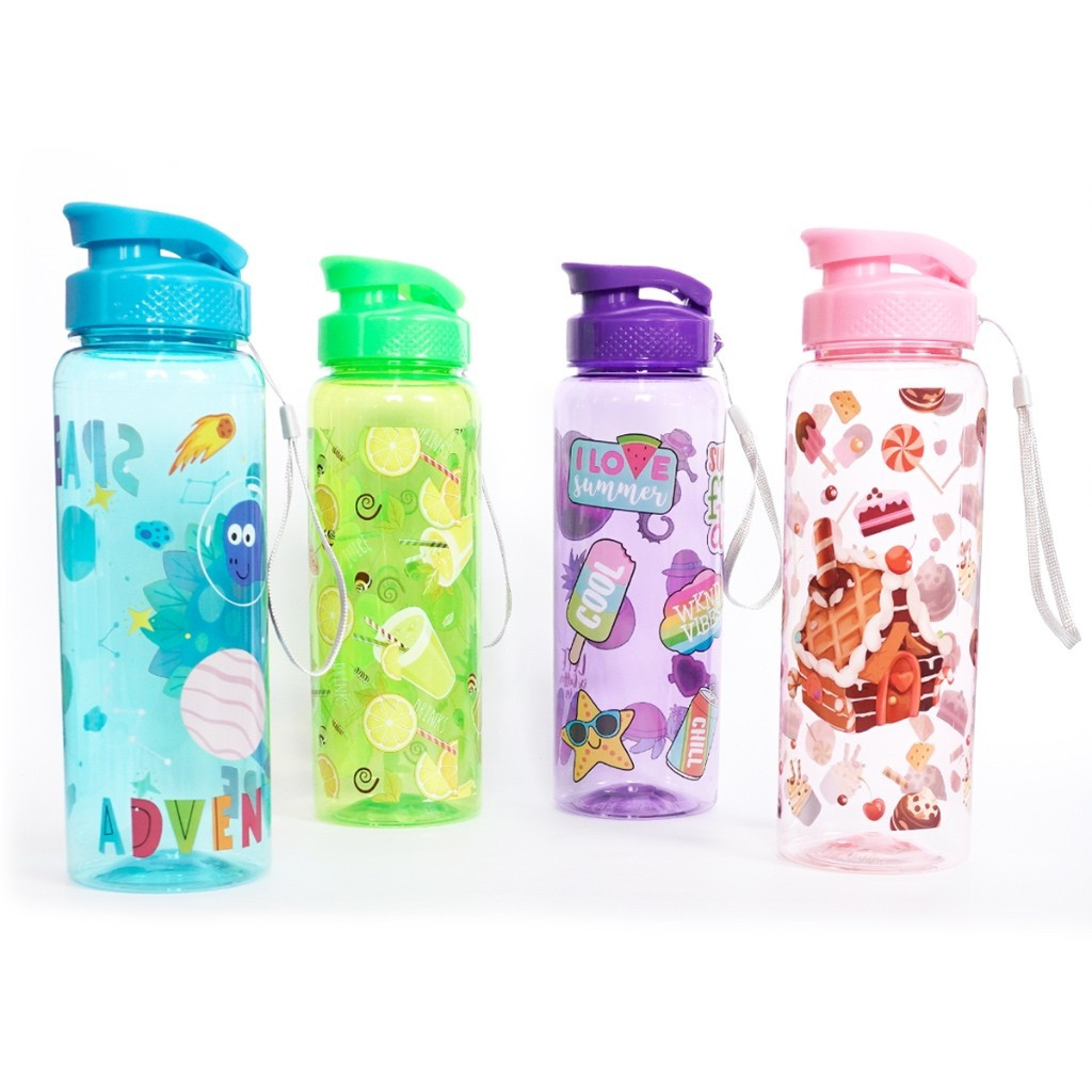 Jual Botol Minum Anak Sekolah Lucu Botol Air Plastik Elastis Anti Pecah ...