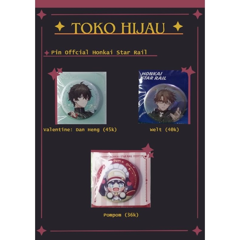 Jual PIN DAN HENG VALENTINE WELT POMPOM HSR HONKAI STAR RAIL | Shopee ...