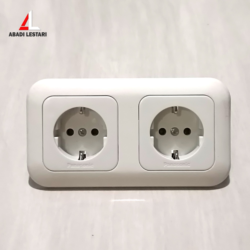 Jual STOP KONTAK DOUBLE PANASONIC WEJP 11322-7 / STOPKONTAK DOUBLE NON ...