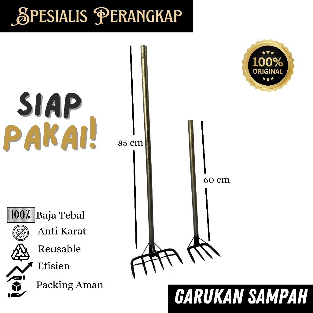 Jual Garukan Sampah Full Besi 100% Pembersih Sampah Got Rumput Garpu ...