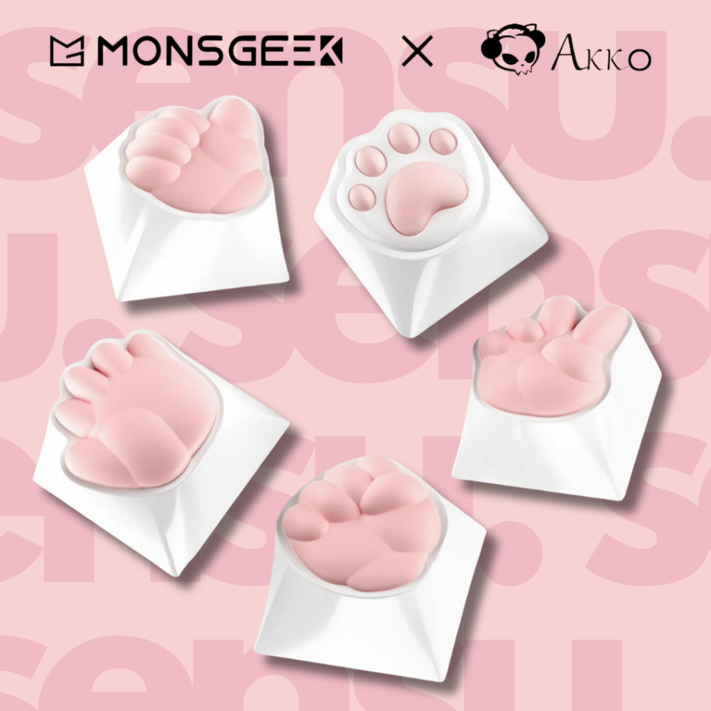 Jual Monsgeek X Akko Artisan Silicone Keycaps - Cat Paw Keycaps / Rock ...