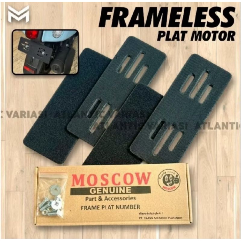 Jual FRAMELESS PLAT FRAME PLATE DUDUKAN PLAT NOMOR UNIVERSAL ALAS PLAT ...