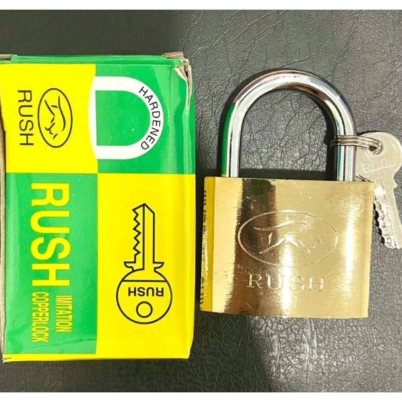 Jual gembok RUSH kuning mas kilat 50mili gembok pagar gerbang pintu ...