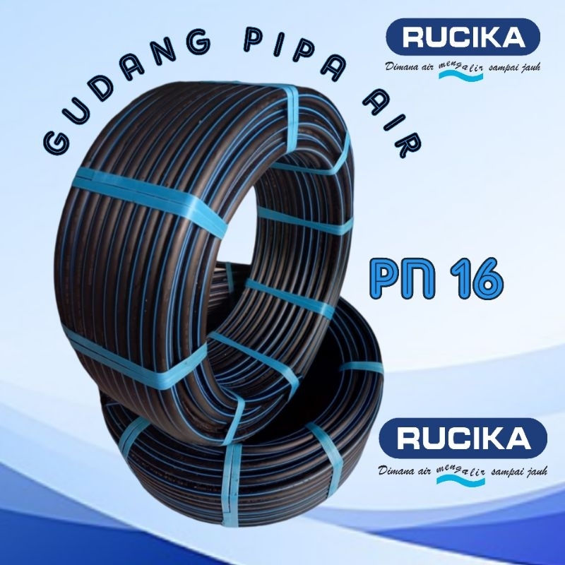 Jual pipa hdpe selang air 3/4inch rucika pn 16 per 100 meter | Shopee ...