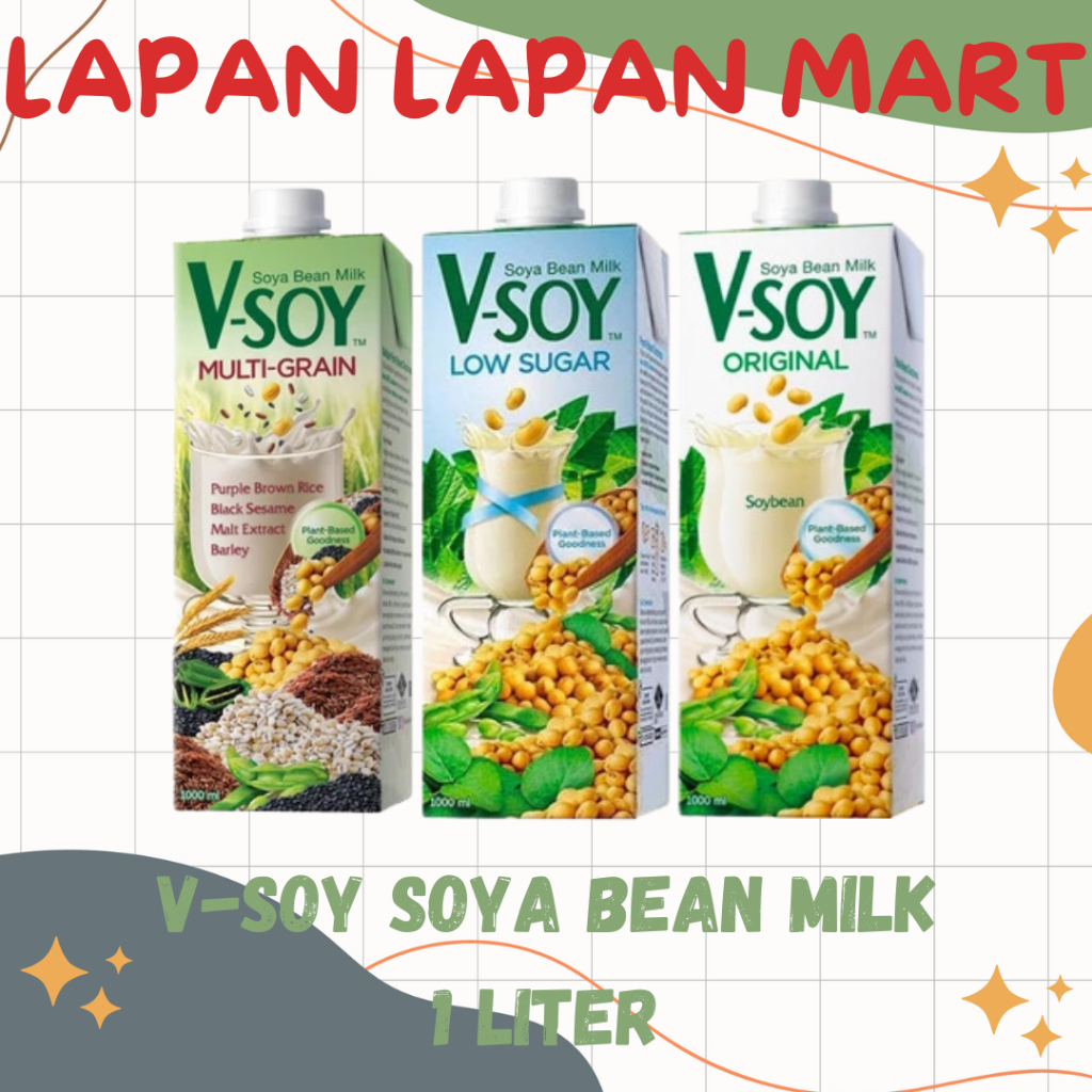 Jual V-Soy Susu Kedelai Multi Grain , Low Sugar , Original 1Liter ...
