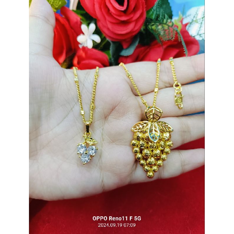 Jual kalung rantai pentul anggur 4 lapis emas 24k | Shopee Indonesia