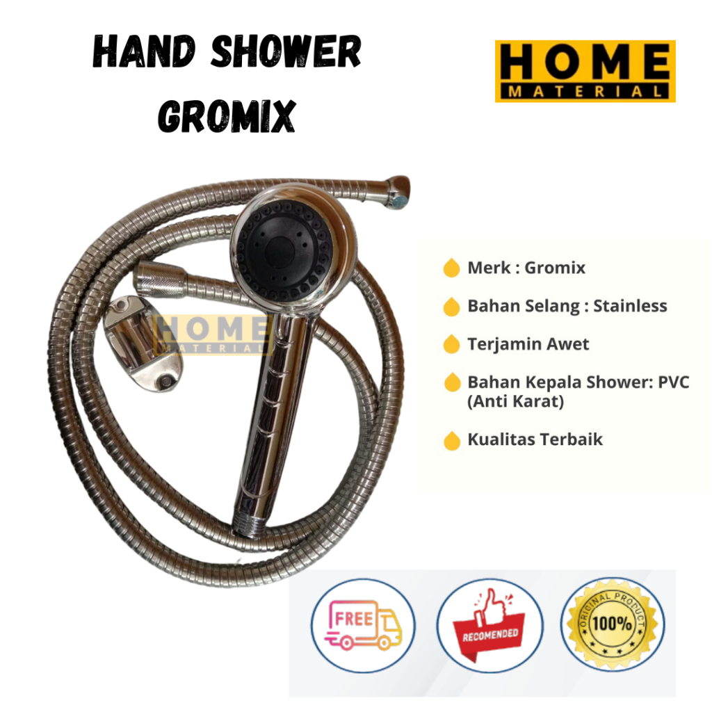 Jual HAND SHOWER GROMIX KOTAK & BLISTER SET PANCURAN AIR LENGKAP ...