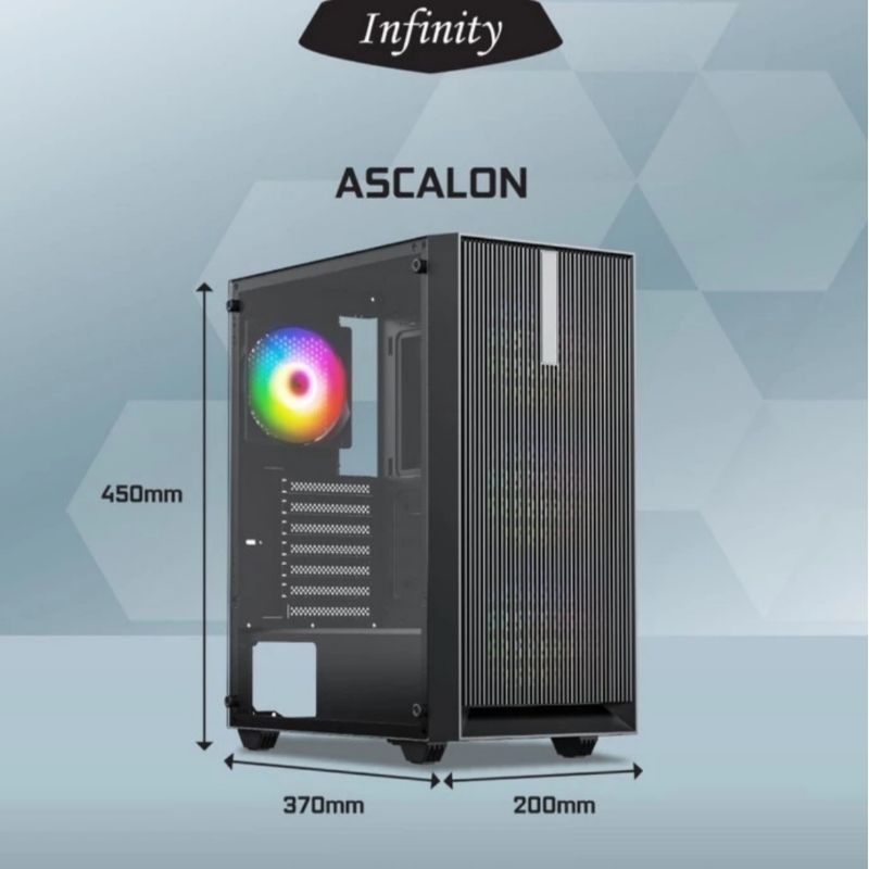 Jual Casing Gaming Infinity ASCALON Free 3 FAN RGB Case ATX | Shopee ...