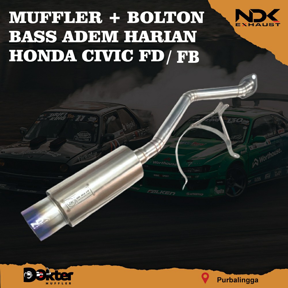 Jual KNALPOT MOBIL RACING HONDA CIVIC FD MUFFLER + BOLTON BASS ADEM ...