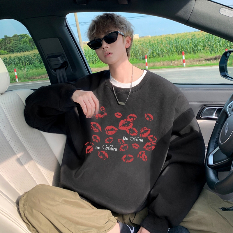 Jual Sweater Pria keren Oversize Hitam Dewasa Cotton Combed Korean ...