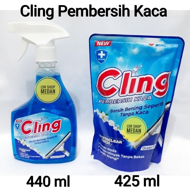Jual Cling Pembersih Kaca Ocean Fresh 440 / 400 ml | Shopee Indonesia