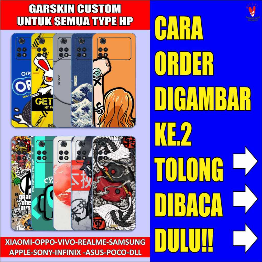 Jual [BACA DESKRIPSI IKLAN!!] Garskin Skin HP Custom All Type Handphone Bisa Gambar Sendiri ...