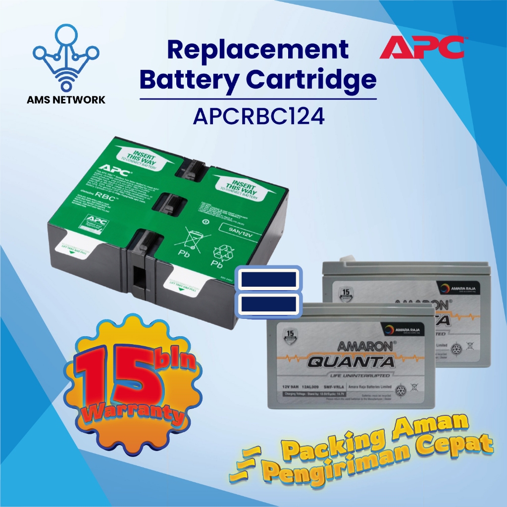 Jual APCRBC124 RBC124 Battery Competible For UPS APC AMARON QUANTA 9AH ...