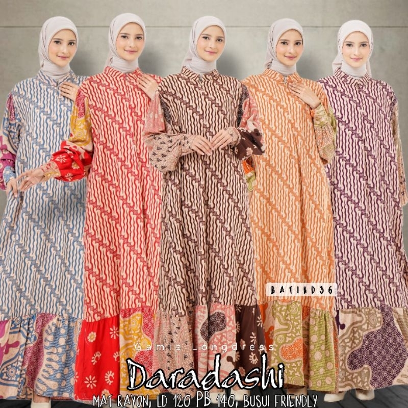 Jual Semerbak Gamis long dress ld 120 / gamis busui lengan balon / baju ...