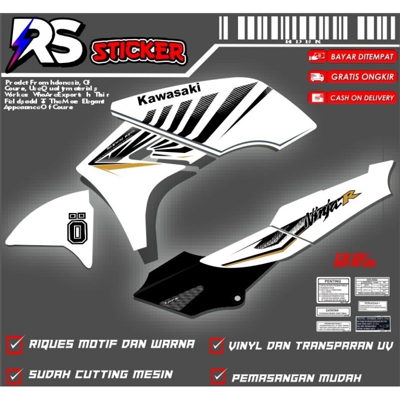 Jual sticker striping ninja R custom 10 transparan uv maxdecall( bisa ...
