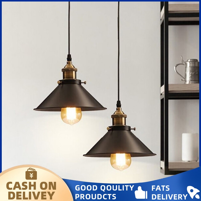 Jual Lampu Gantung Logam Seni Besi Industri Retro Pendant Light Cocok ...