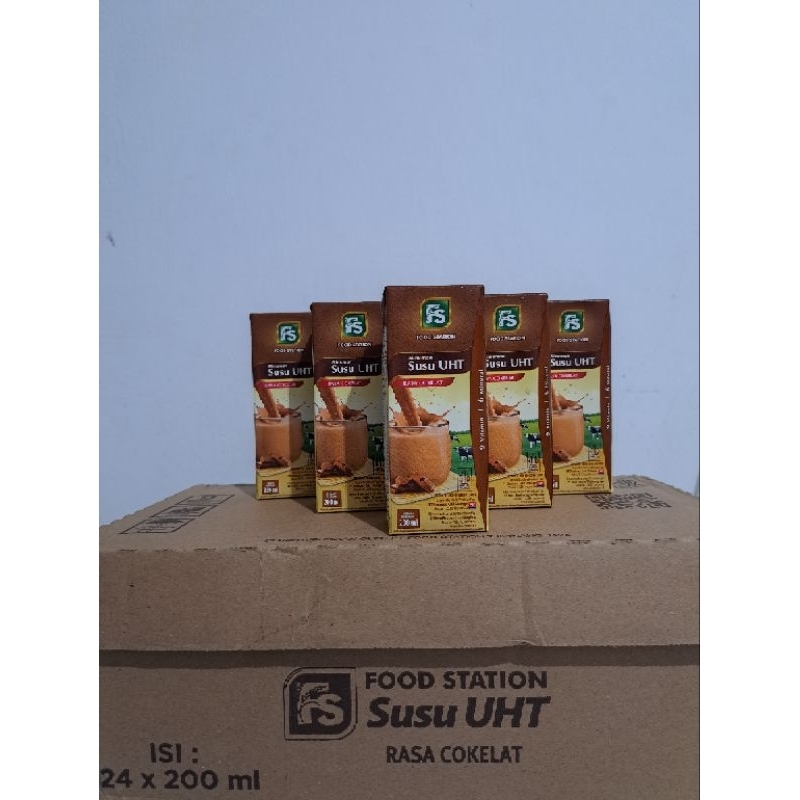 Jual SUSU UHT FOOD STATION, SUSU UHT, SUSU RASA COKLAT 200ml isi 24 ...