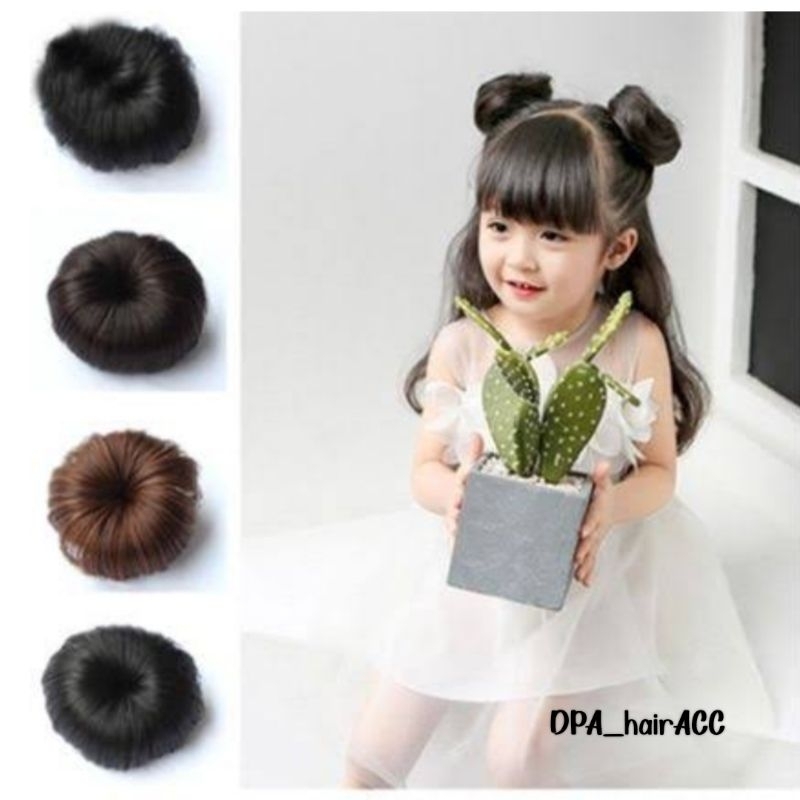 Jual Jepit Rambut Palsu Bayi Anak Lucu model Hair Ball cepol/Funbun ...