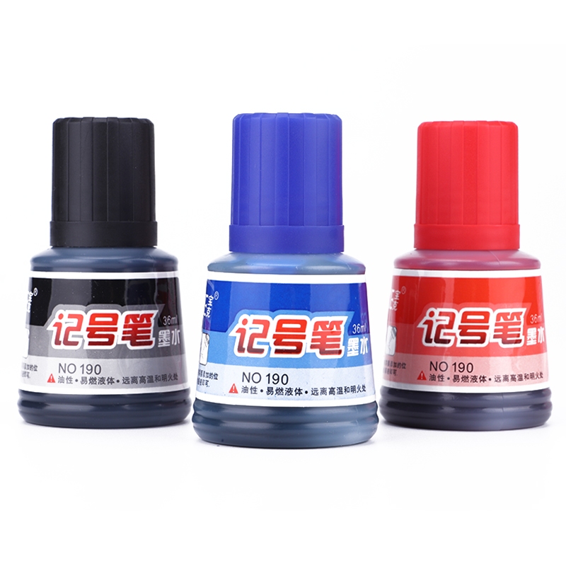 Jual BAOKE Permanent Marker Ink 36ml Tinta Merah Biru Hitam Untuk Pena ...