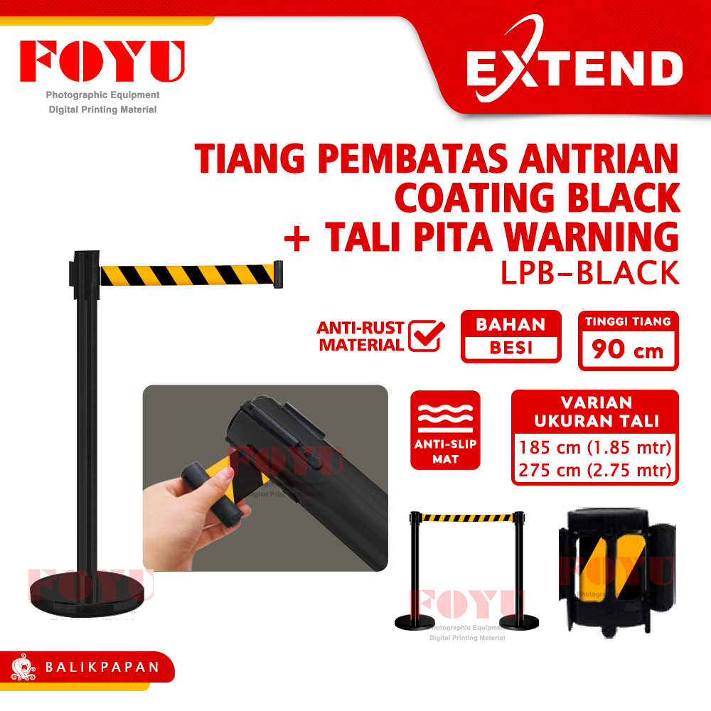 Jual Tiang Pembatas Antrian Antrean Coating Black Stainless Hitam Besi ...