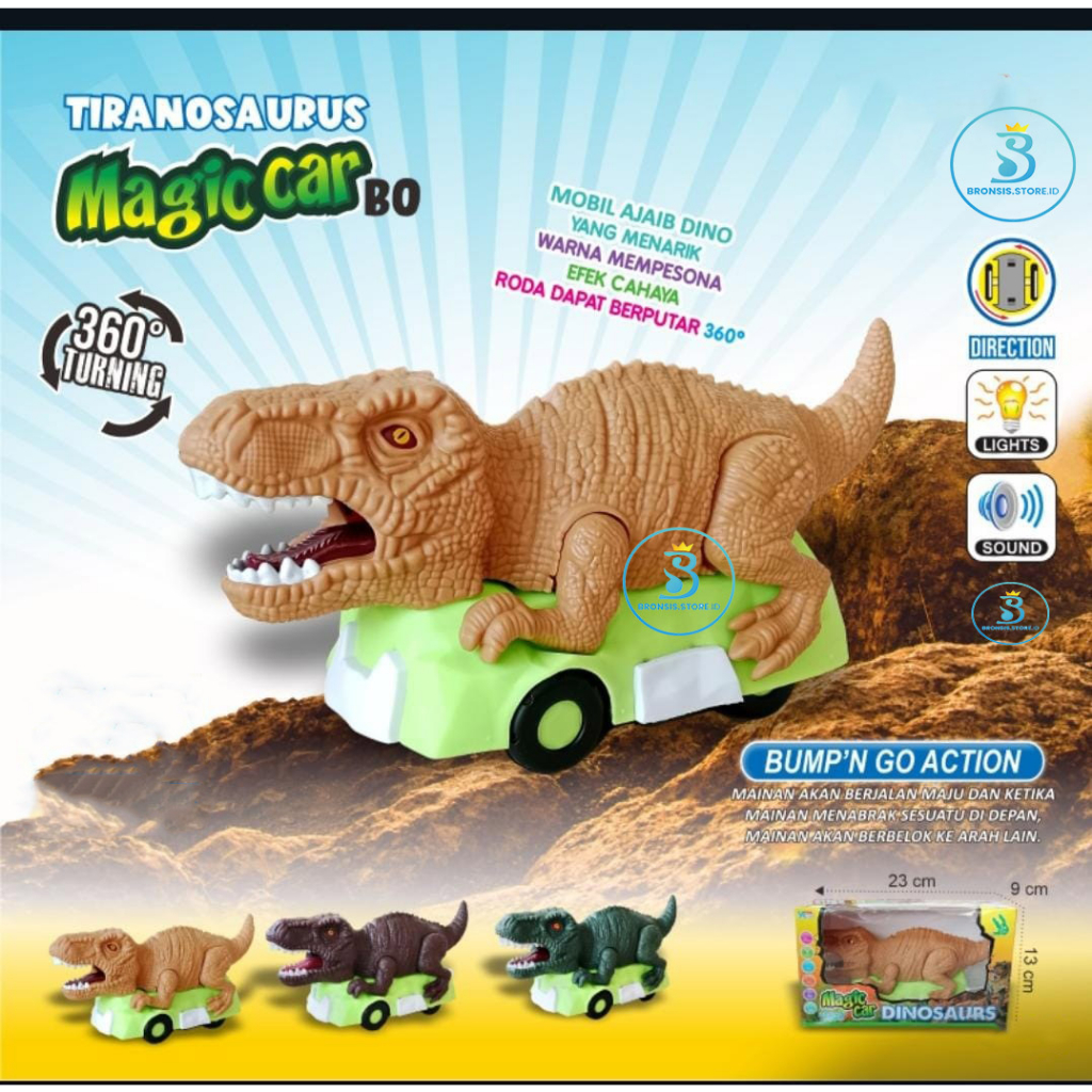 Jual Mainan Anak Mobil Dinosaurus Berjalan Ada Musik Bump And Go ...