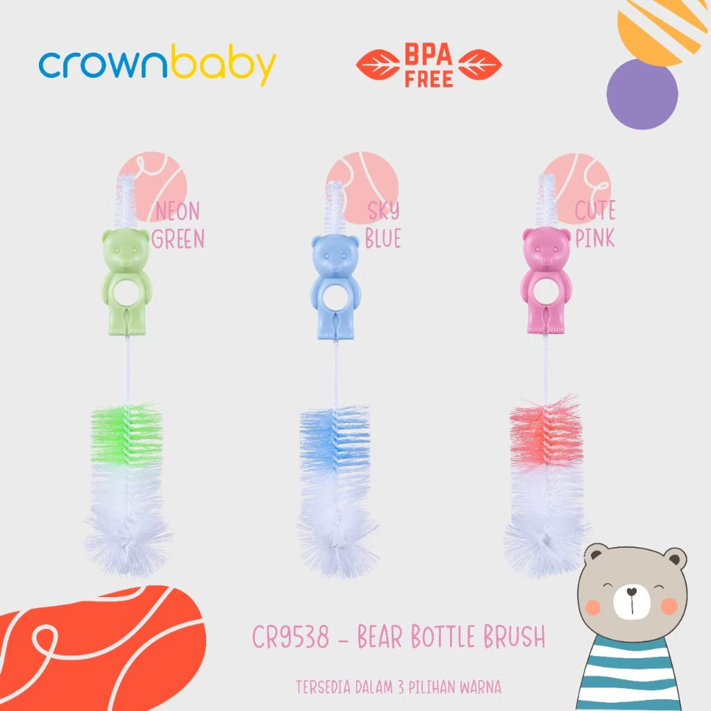 Jual CROWN Sikat Botol Susu Dot Bayi / Pembersih Botol Spon / Sikat ...