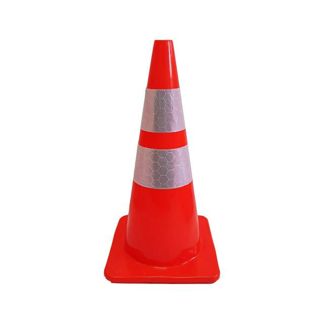 Jual TRAFFIC CONE BASE ORANGE RUBBER 70CM MURAH K3 RAMBU safety cone ...