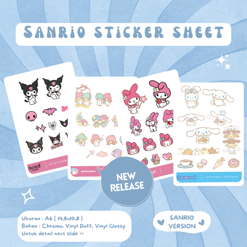 Jual Sticker Sheet Sanrio Sticker Deco Sanrio Stiker Kuromi Stiker ...