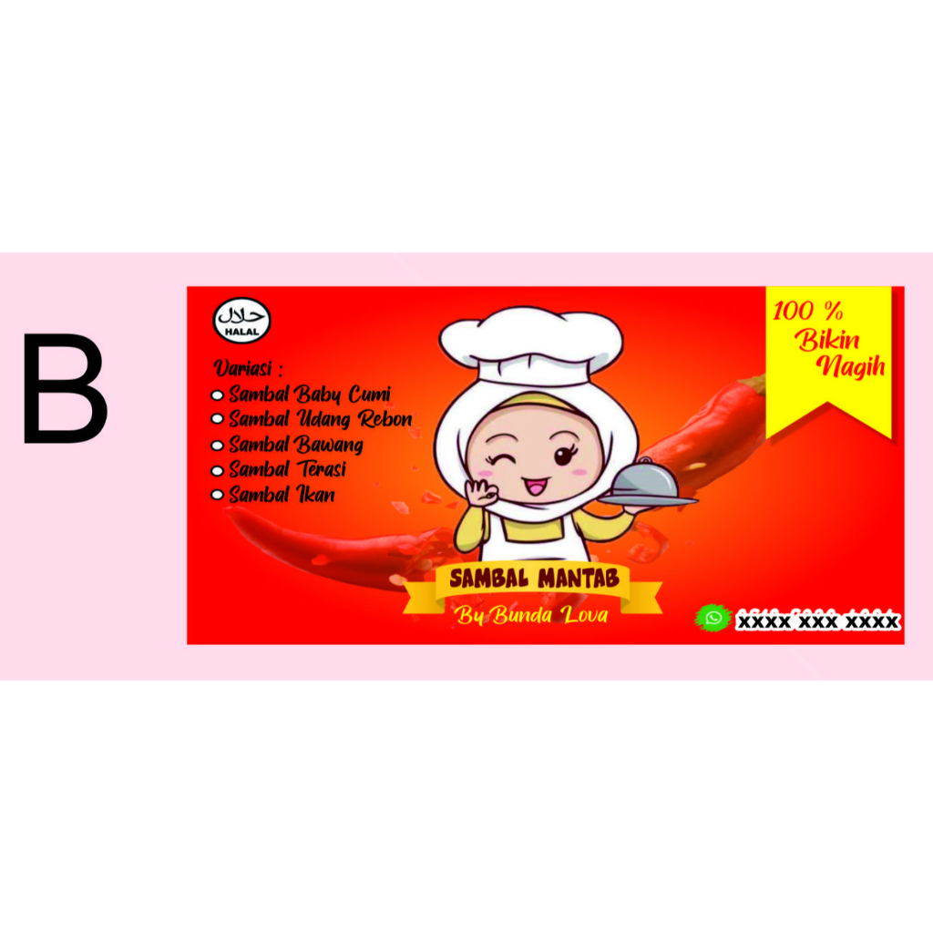 Jual STIKER SAMBAL, Stiker botol sambel, STIKER SEBLAK, stiker kemasan ...