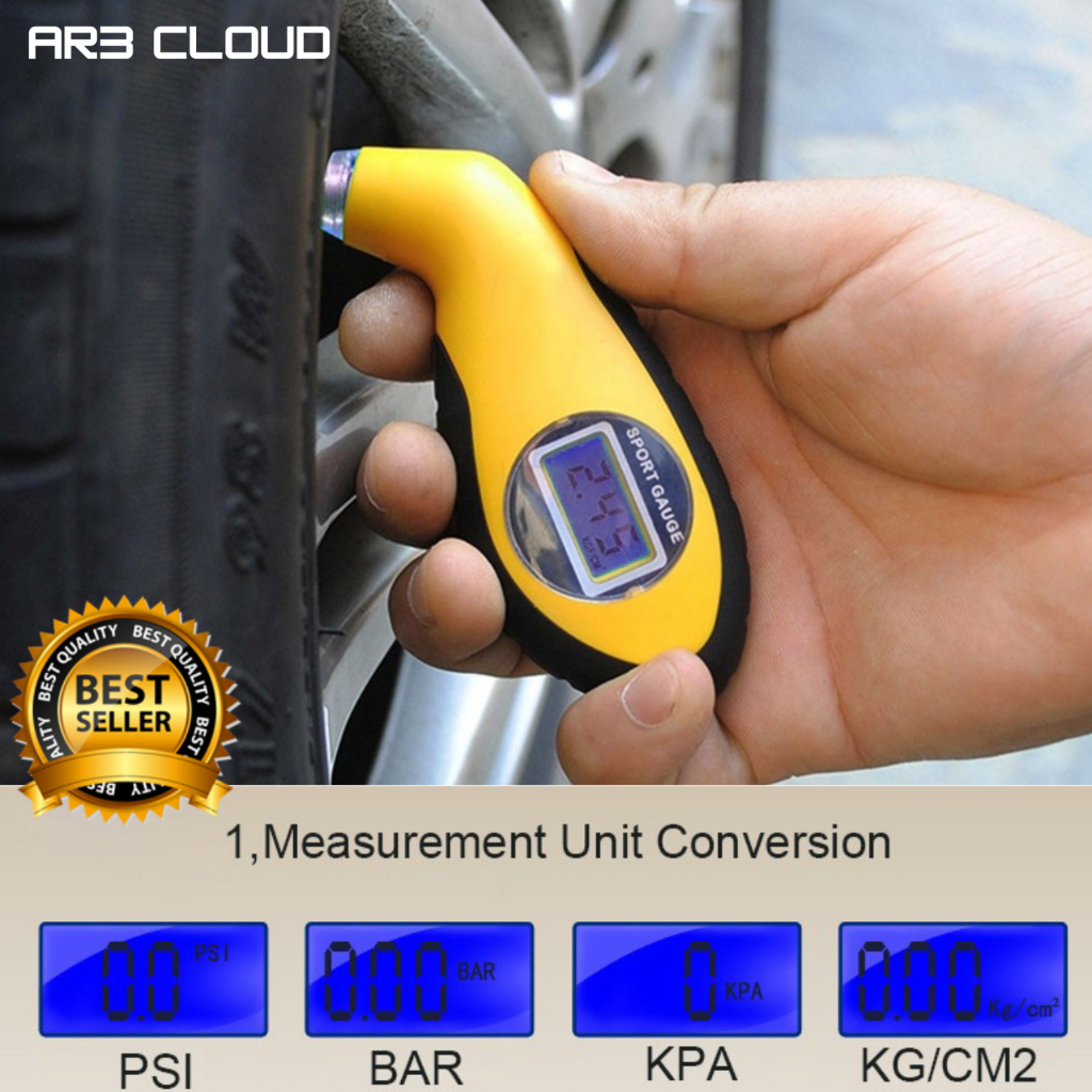 Jual [ORIGINAL 100%] MANOMETER TEKANAN BAN DIGITAL TIRE GAUGE BAROMETER ...