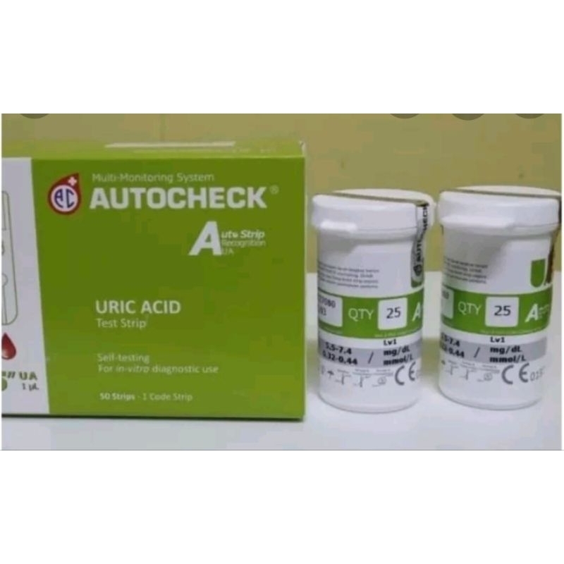 Jual Autocheck asam urat auto check uric acid isi 50 strip (2 tabung ...