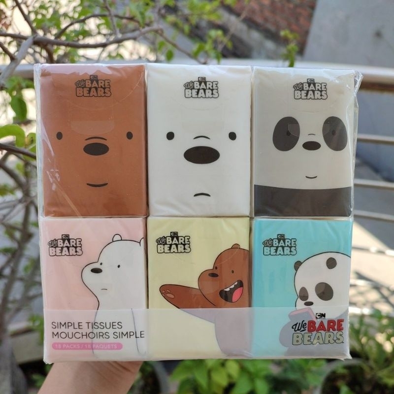 Jual MINISO WE BARE BEARS SIMPLE POCKET TISSUES TISU WAJAH ISI 18PCS ...